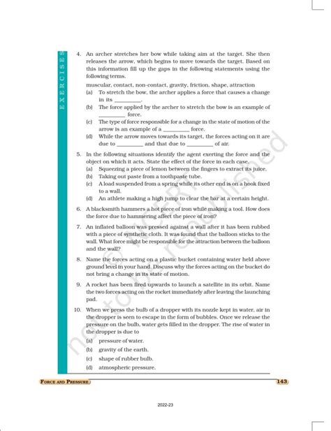 Ncert Book For Class 8 Science Chapter 11 Force And Pressure Indcareer Schools