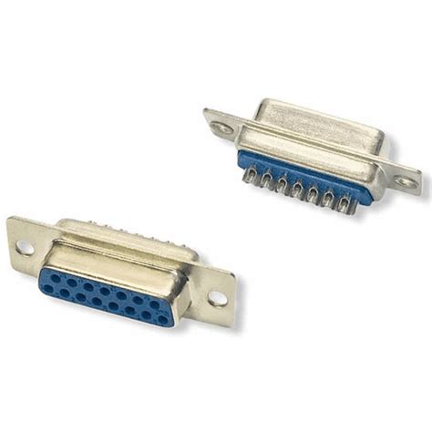 2 Conectores Conector Db15 Hembra 2 Hileras 15 Pines Azul