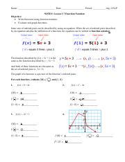 Understanding Function Notation In Algebra 2 Course Hero