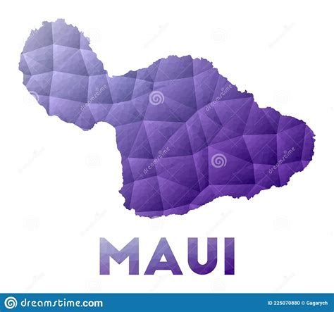 Map Of Maui Low Poly Illustration Of The Island Stock Vector Illustration Of Isolated