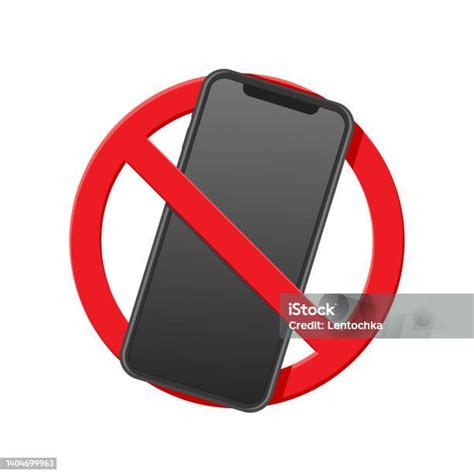 경고 기호 없음 휴대 전화 허용 안 함 통화 스마트폰 벡터 일러스트 레이 션 금지 기호는 휴대 전화를 사용하지 않습니다 금지됨에 대한 스톡 벡터 아트 및 기타 이미지