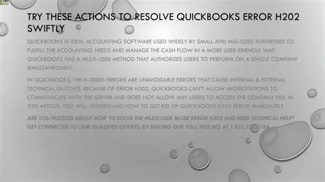 Ppt A Proper Way To Troubleshoot Quickbooks Error H202 Powerpoint Presentation Id 11423858