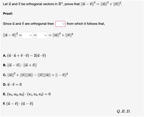 Solved Let Vec U And Vec V Be Orthogonal Vectors In Rn Chegg Com