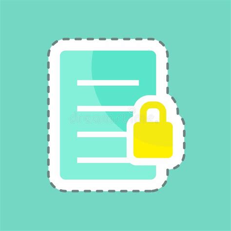 Sticker Line Cut Secure Document Suitable For User Interface Symbol Simple Design Editable