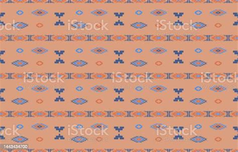 기하학적 요소가 있는 추상적인 민족 패턴 원활한 벡터 패브릭 홈 또는 패브릭 벽지 디자인 배경 카펫 의류 랩 핑 직물 바틱 일러스트 레이 션 자수 스타일의 디자인 곡선에