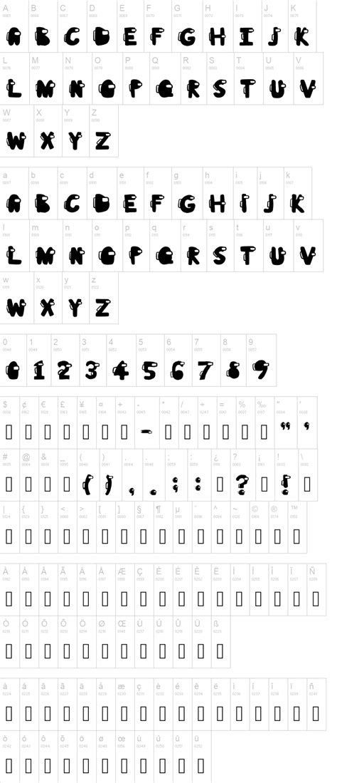 Among Us Filled Font Dafont