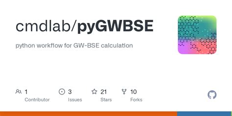 github cmdlab pygwbse python workflow for gw bse calculation