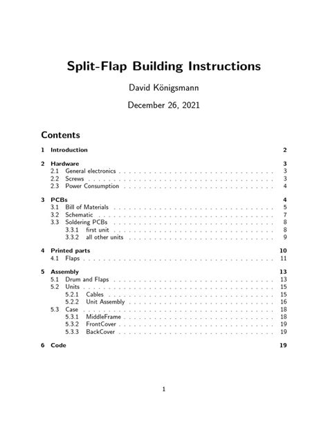 Split Flap Instructions Pdf