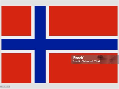 노르웨이 아름다운 국기입니다 원래 색상과 비율 심플하고 트렌디 한 플랫 디자인 웹 로고 아이콘 및 배경에 대한 벡터 그림 Eps10 모든 국가에서 플래그 세트 국가 관광