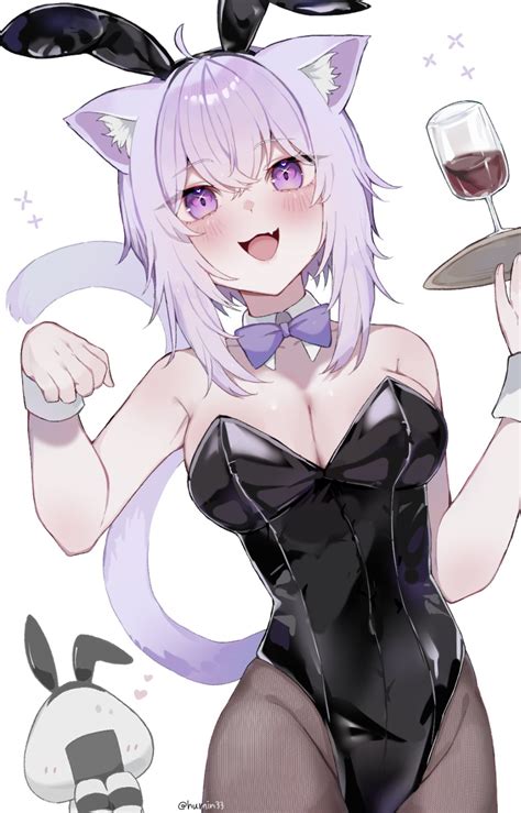 Nekomata Okayu And Onigirya Hololive Drawn By Mofumin Danbooru