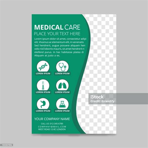 레이아웃 템플릿 브로셔 배경 커버 비즈니스에 대 한 A4 크기의 벡터 디자인 전단지 어두운 녹색과 흰색 의료 플라이어 0명에 대한 스톡 벡터 아트 및 기타 이미지 Istock