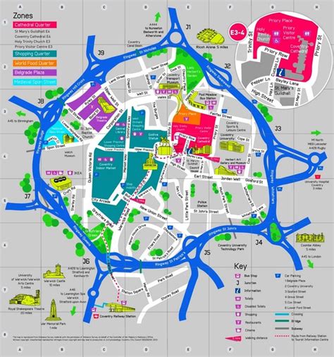 Coventry Sightseeing Map Coventry Map Coventry Area Map