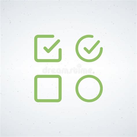 Check Mark Icon Set Yes Tick Symbol Empty Box And Filled Voting Checklist Confirmation Green