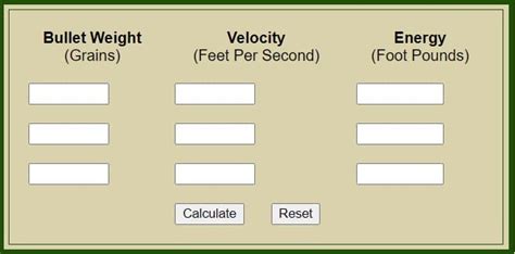 Best Bullet Energy Calculator JSCalc Blog