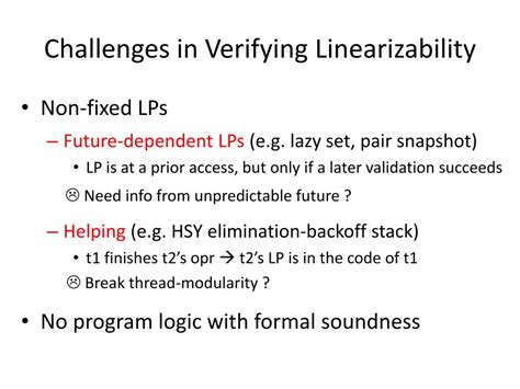 Ppt Modular Verification Of Linearizability With Non Fixed Linearization Points Powerpoint