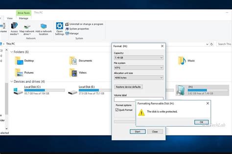 Fix The Disk Is Write Protected Error For USB Flash Drive In Windows 10