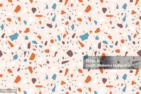 벡터 테라조 패턴 수평 배경 추상 컬러 이탈리아 바닥재 돌 콘크리트 핑크 질감 인테리어 디자인 인쇄 벽지 직물을위한 고전적인