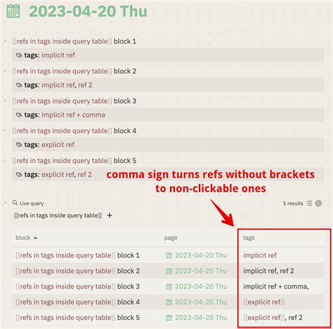 Query Table Comma Sign Turns Refs Without Brackets To Non Clickable