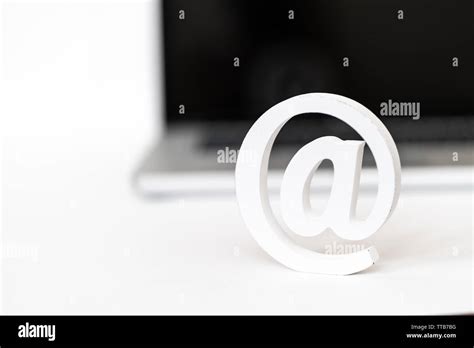 E Mail Symbol In Front Of A Laptop Computer Keyboard Concept For Email Communication Or Contact