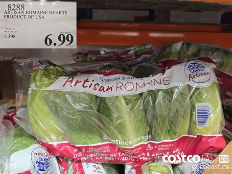 8288 Artisan Romaine Hearts Product Of Usa 6 99 Costco East Fan Blog