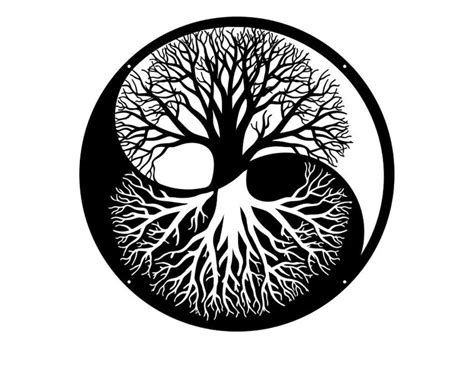 Tree Of Life Ying Yang Metal Wall Art Metal Yin Yang Decor Metal Wall