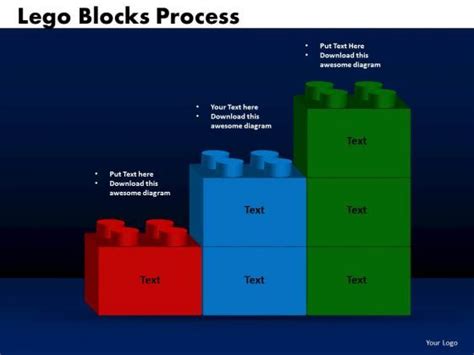 Business Cubes Lego PowerPoint Templates Editable Blocks Flowchart Ppt Slides
