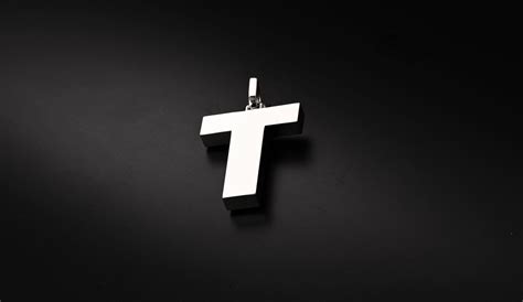 Initial Pendant In Platinum The Letter T