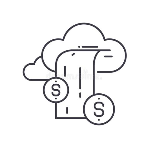 Income Stream Line Icon Outline Symbol Vector Illustration Concept