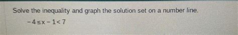 Solved Solve The Inequality And Graph The Solution Set On A Chegg Com