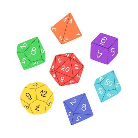 Premium Vector D4 D6 D8 D10 D12 And D20 Dice For Board Games Dnd