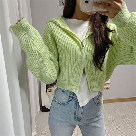 가을집업간절기 투웨이 세라카라 집업 니트