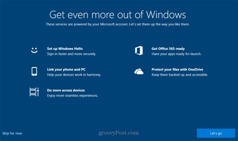 Disable The Get Even More Out Of Windows Splash Screen On Windows