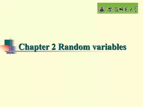 Ppt Chapter 2 Random Variables Powerpoint Presentation Free Download Id4504160