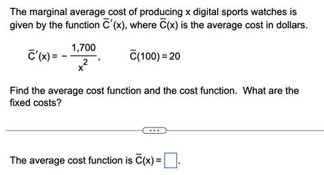 Solved The Marginal Average Cost Of Producing X Digital