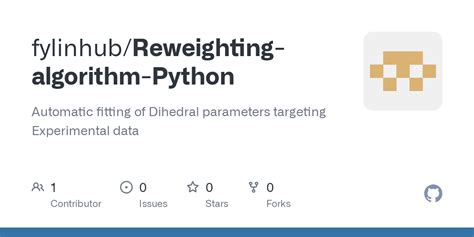 Github Fylinhubreweighting Algorithm Python Automatic Fitting Of Dihedral Parameters