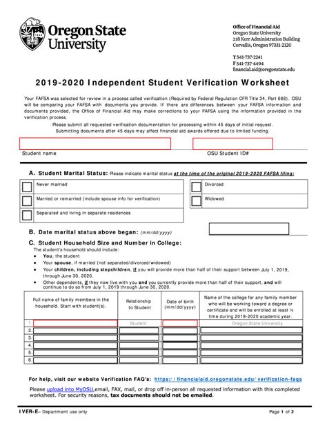 Independent Verification Worksheet Fill Out And Sign Online Dochub Worksheets Library