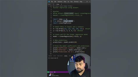 implement linear regression using sklearn in just 1 minute ytshorts