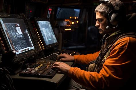 Premium Photo Grader Operator In The Cabin Controlling The Machine