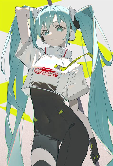 Hatsune Miku Racing Miku And Racing Miku Vocaloid And 1 More Drawn