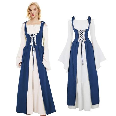 Gyqmbt Halloween Renaissance Costume Women Renaissance Corset Dress Medieval Chemise For
