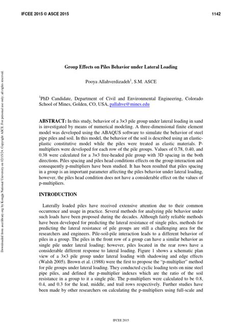 allahverdizadeh 2015 group effects on piles behavior under lateral