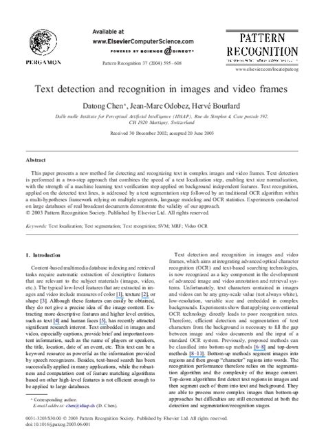 pdf text detection and recognition in images and video frames