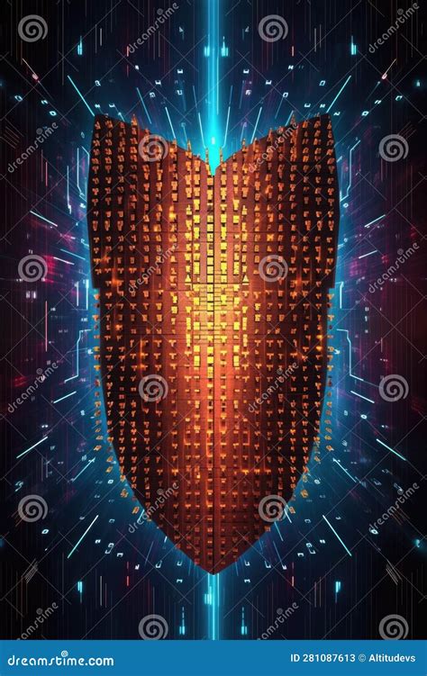 Binary Code With A Shield Overlay Stock Image Image Of Shield