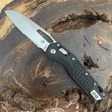 Microtech Msi Ram Lok Frag Black G 10 Handle Stonewash Serrated 210 11frgtbk American Edge Knives