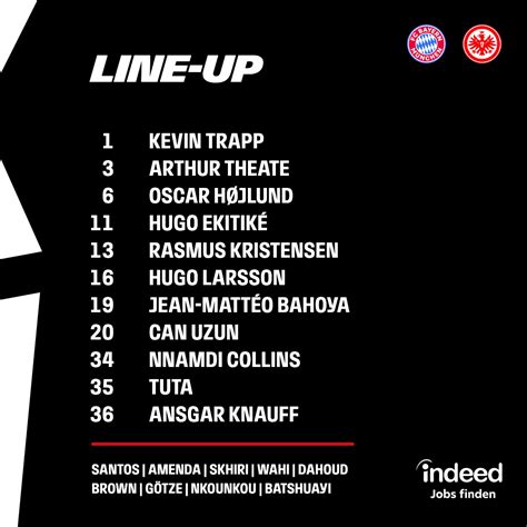 공홈 바이에른 뮌헨 Vs 프랑크푸르트 라인업 축구 소식통 에펨코리아