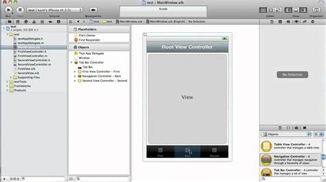 Iphone Development Add A Navigation Controller To A Tab In Xcode 4 Youtube