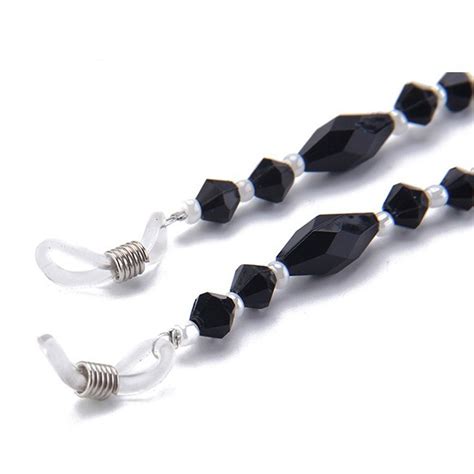Black Acrylic Beaded Eyeglass Chains Reading Spect Vicedeal