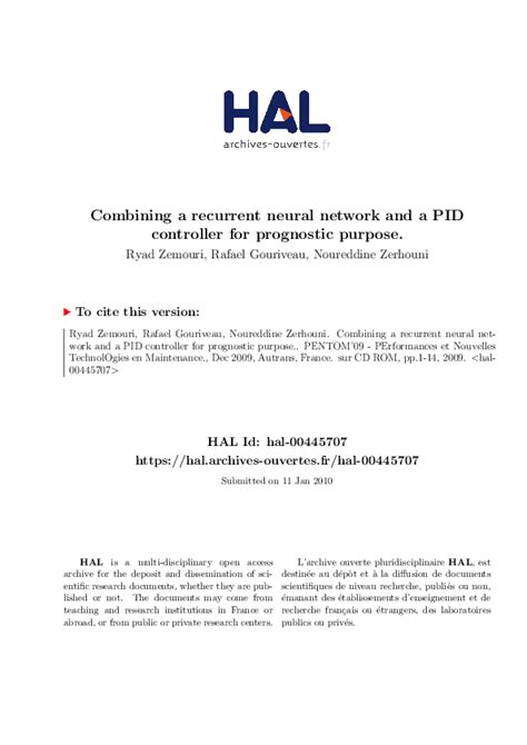Pdf Combining A Recurrent Neural Network And A Pid Controller For