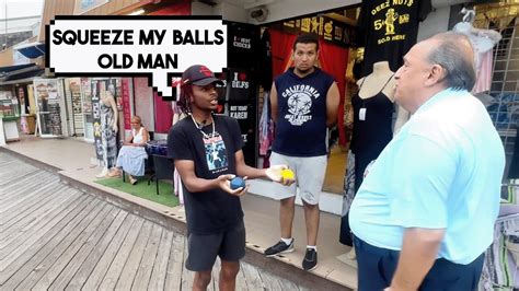 Asking People To Squeeze My Balls Prank Youtube