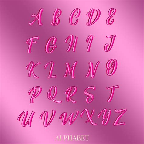 Pink 3d Alphabet Clipart Hot Pink Balloon Letters Glossy Font 83 Png